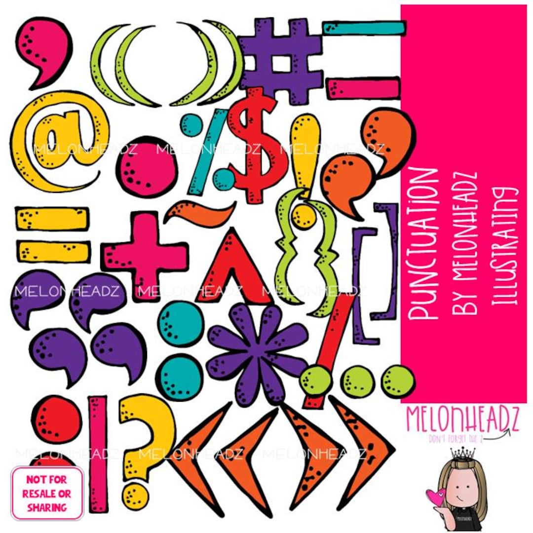 Punctuation Clip Art, Math Symbols Clip Art, Grammar Clip Art COLORED ...
