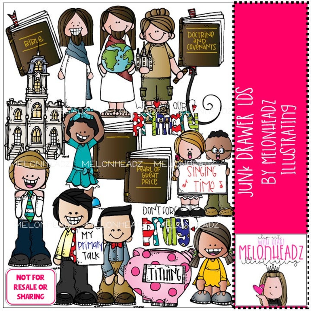 Junk Drawer Clip Art LDS COLORED - Etsy