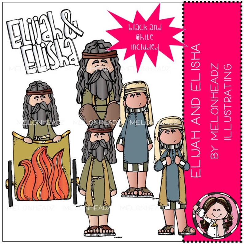 Elijah and Elisha Clip Art - Bible - Mini - Etsy