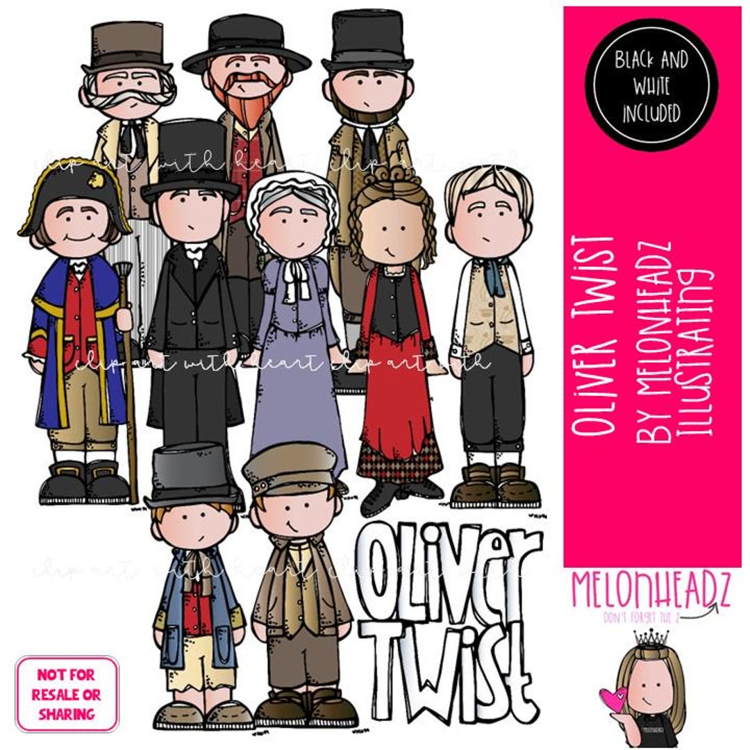 Oliver Twist Clip Art, Literature, Book Companion COMBO PACK - Etsy
