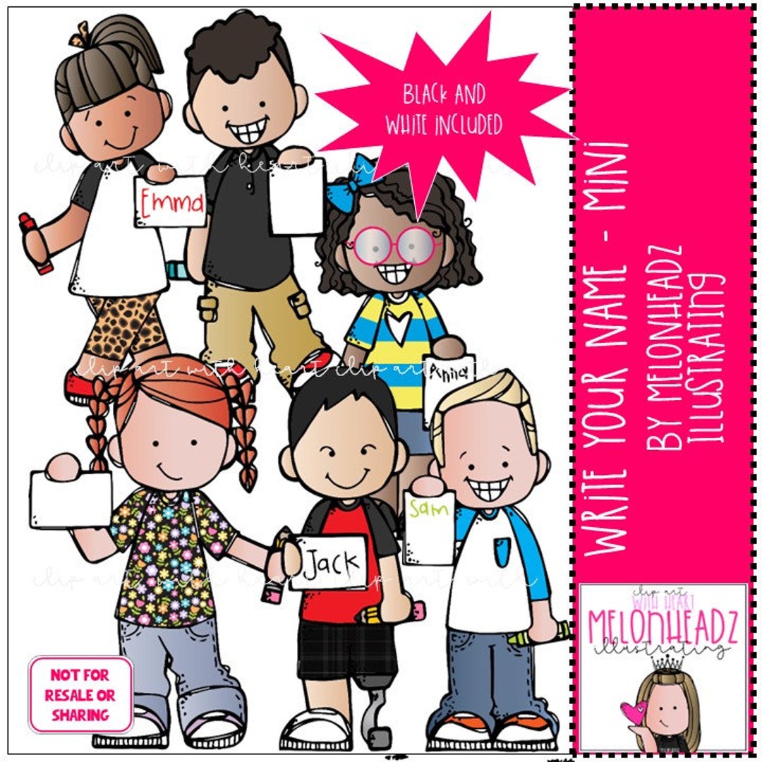 Write Your Name Clip Art - Mini - Etsy