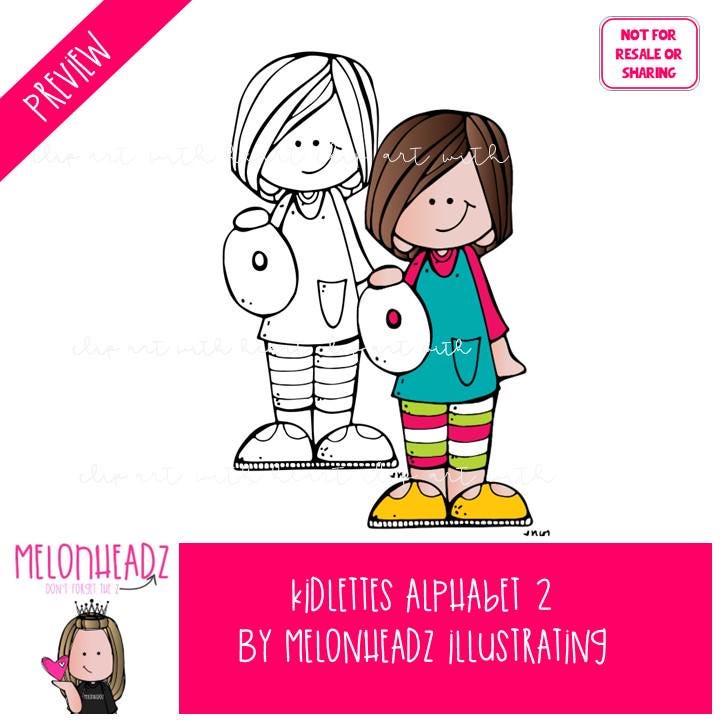 Kidlettes Alphabet 2 Clip Art, Letters Clip Art, Numbers Clip Art COMBO ...