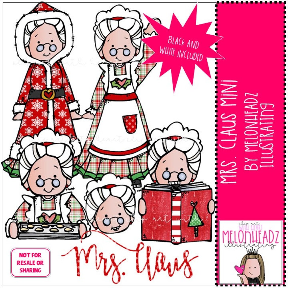 Mrs. Claus Winter Christmas CLIPART Mini - Etsy