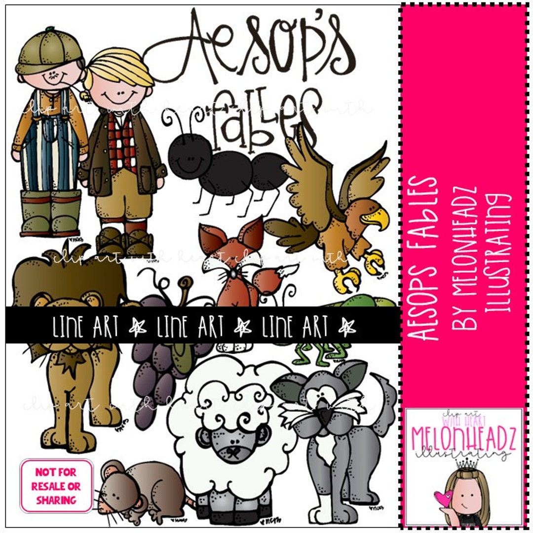Aesop's Fables Clip Art Digi Stamps LINE ART - Etsy