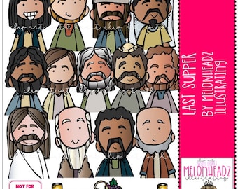 The Last Supper Clip Art ,religion, Bible Stories Clipart, Hand Drawn ...