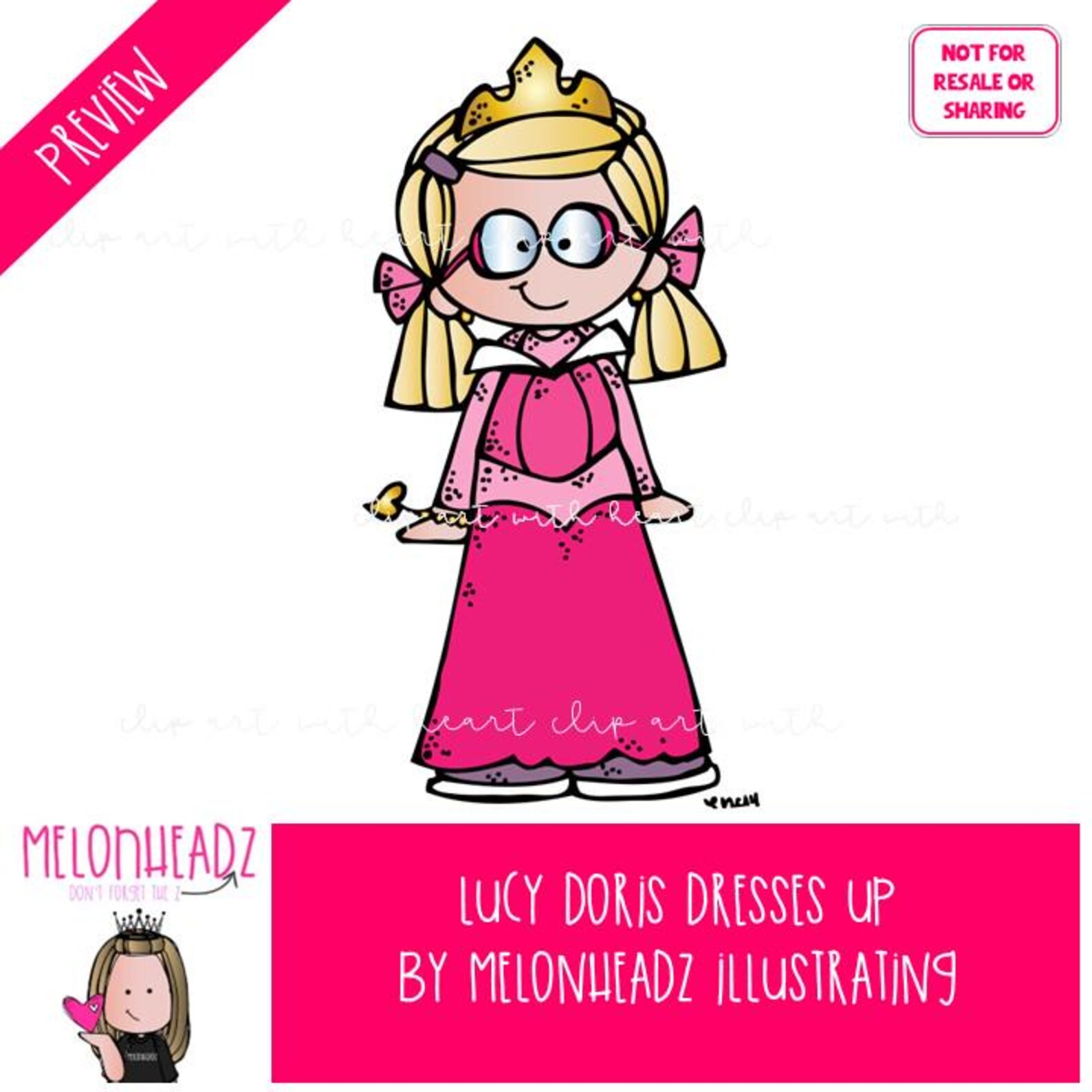 Lucy Doris Dresses up Clip Art, Halloween, Melonheadz Character COLORED ...