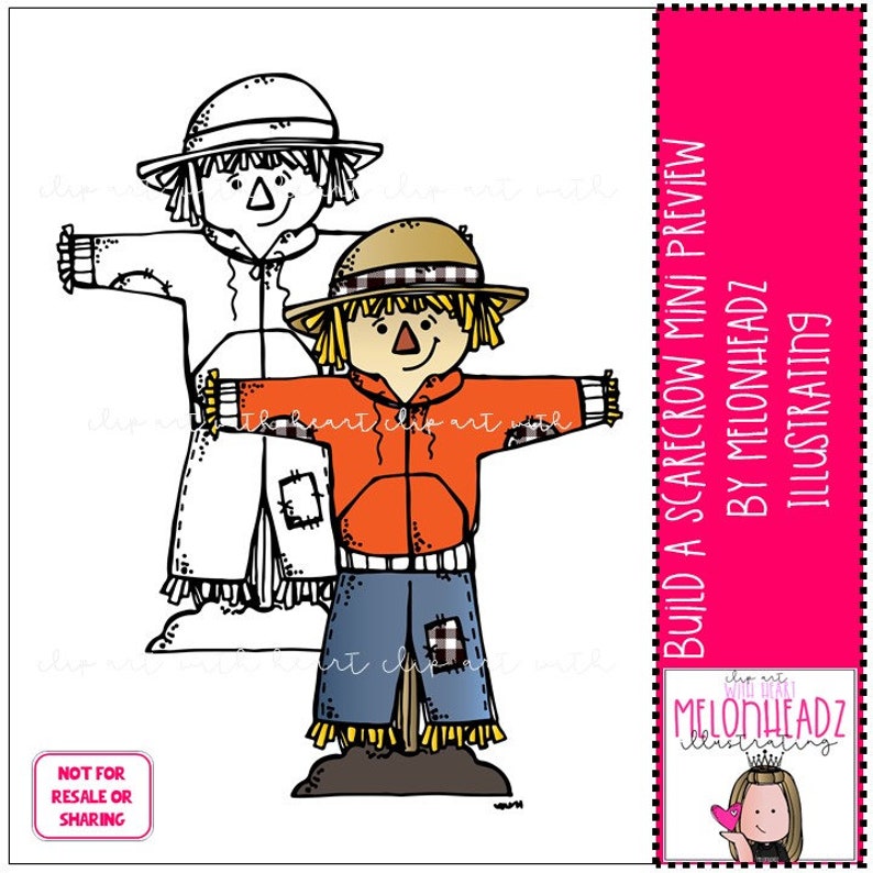 Build a Scarecrow Clip Art Mini - Etsy
