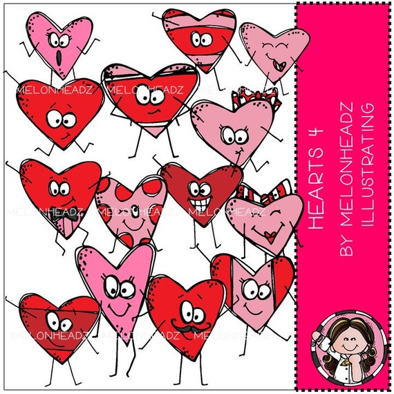 Hearts Clip Art Set 4 COMBO PACK | Etsy