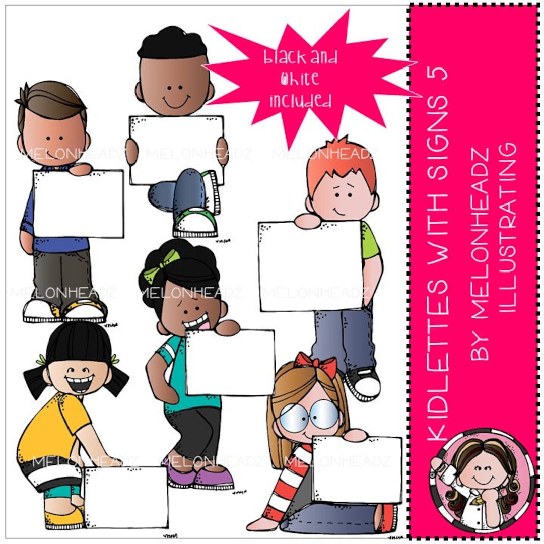 Kidlettes Clip Art - With Signs - Set 5 - Mini - Etsy