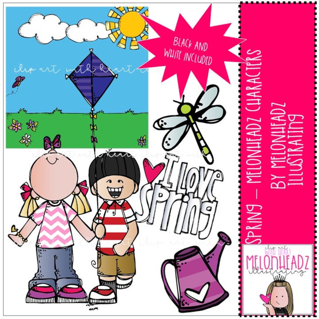 Spring Clip Art - Melonheadz Characters - Mini - Etsy