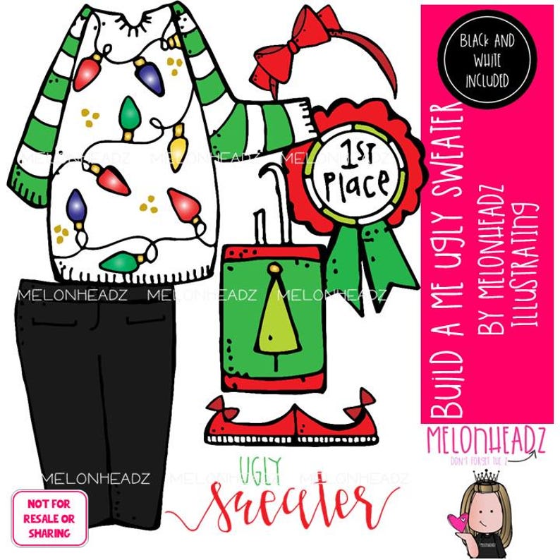 Build A Me Clip Art, Christmas Clip Art, Ugly Sweater Clip Art Mini - Etsy