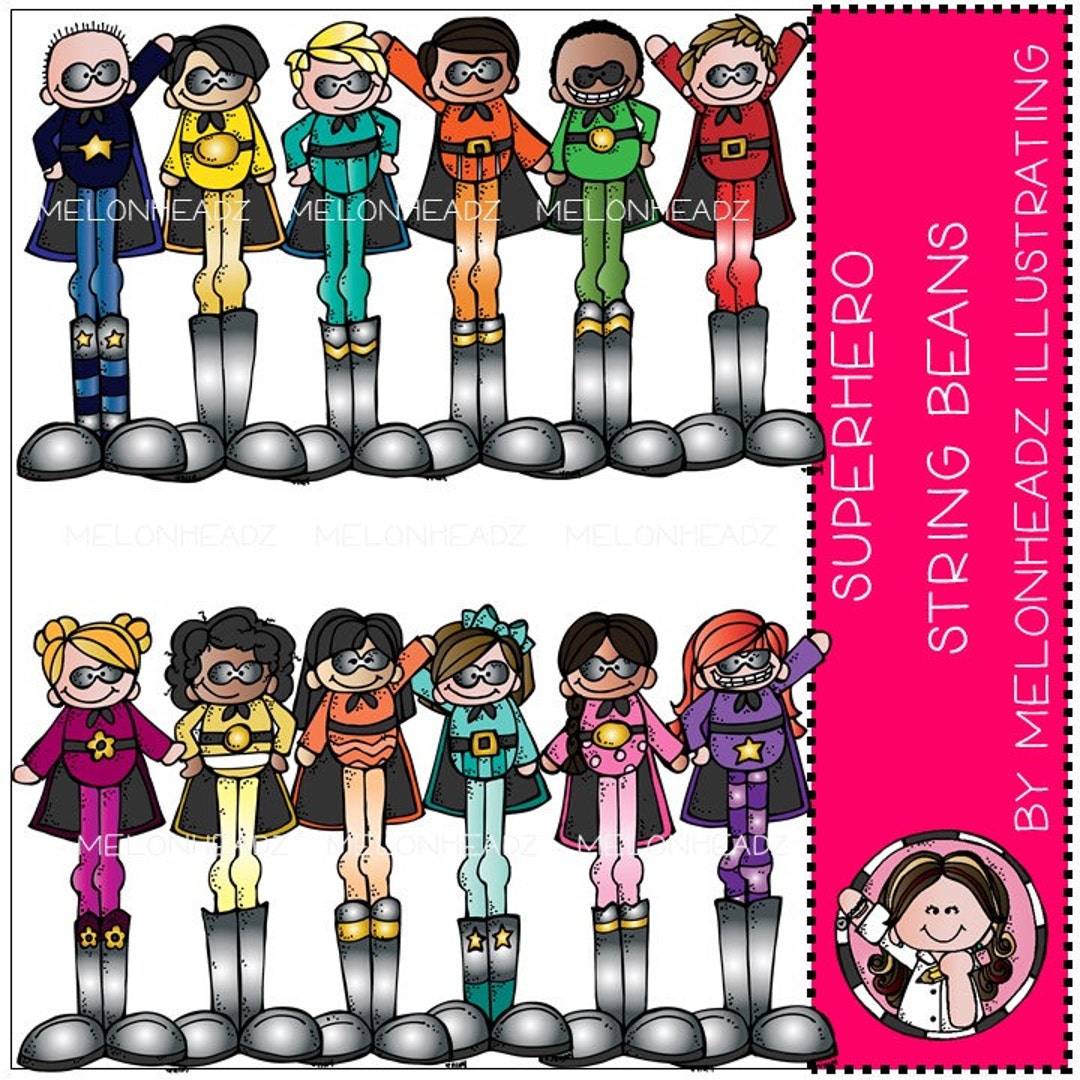 Superhero Clip Art - Stringbeans - Combo Pack - Etsy