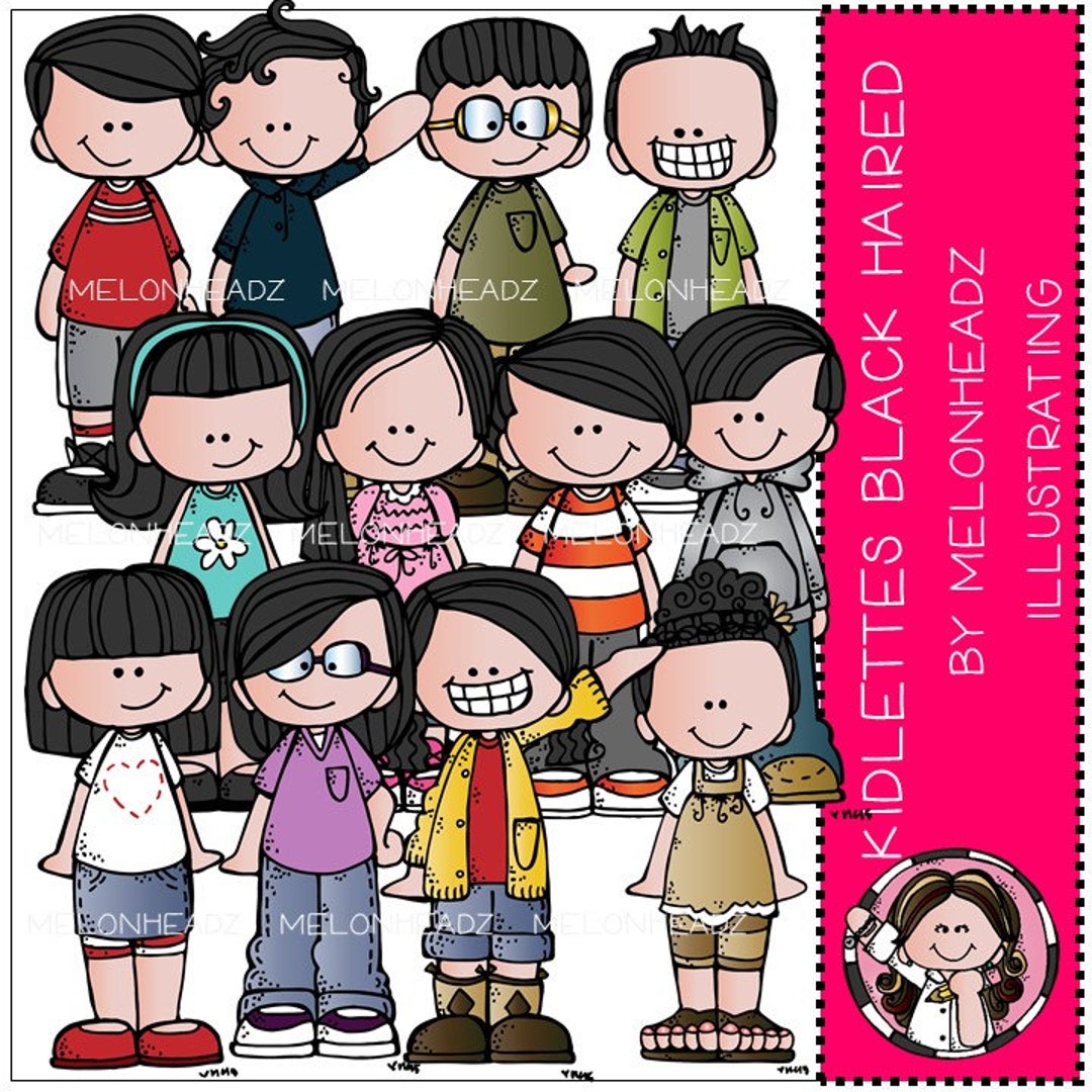 Kidlettes Clip Art - Black Haired - Etsy