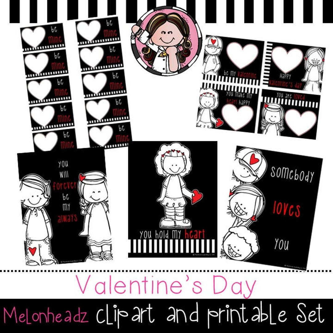 Valentine's Day Clip Art and Printable Set - Etsy