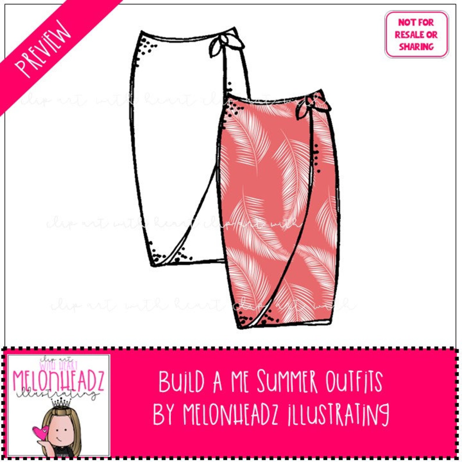 Summer Outfits Clip Art - Build-a-me/teacher - COMBO PACK - Etsy