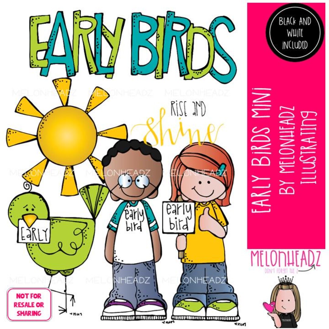 Early Birds Clip Art, Early Arrival Clip Art, School Clip Art Mini - Etsy