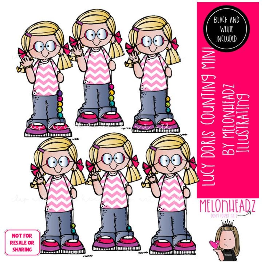 Lucy Doris Clip Art, Counting, Melonheadz Character Mini (digital ...