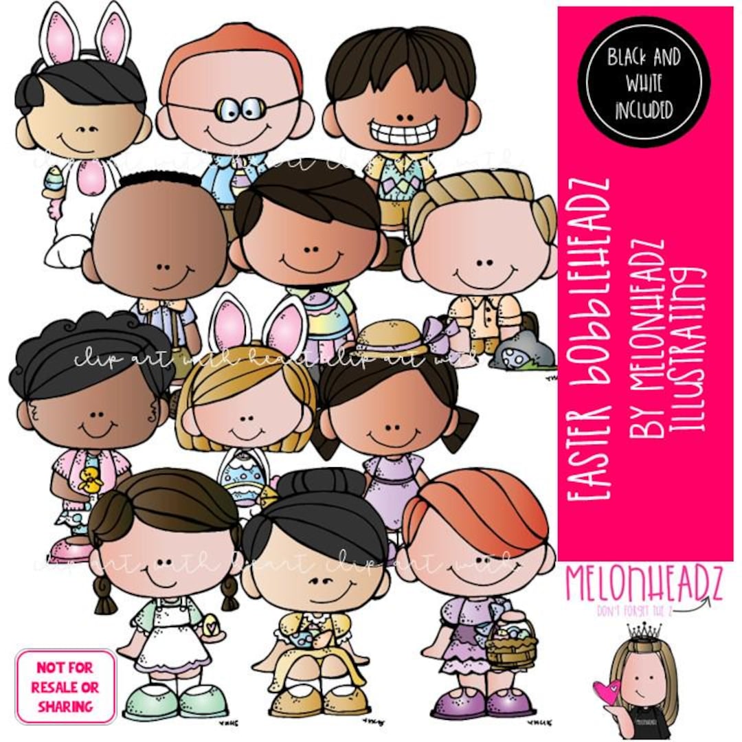 Easter Clip Art Bobbleheadz Clip Art Spring Clip Art Combo Pack - Etsy ...