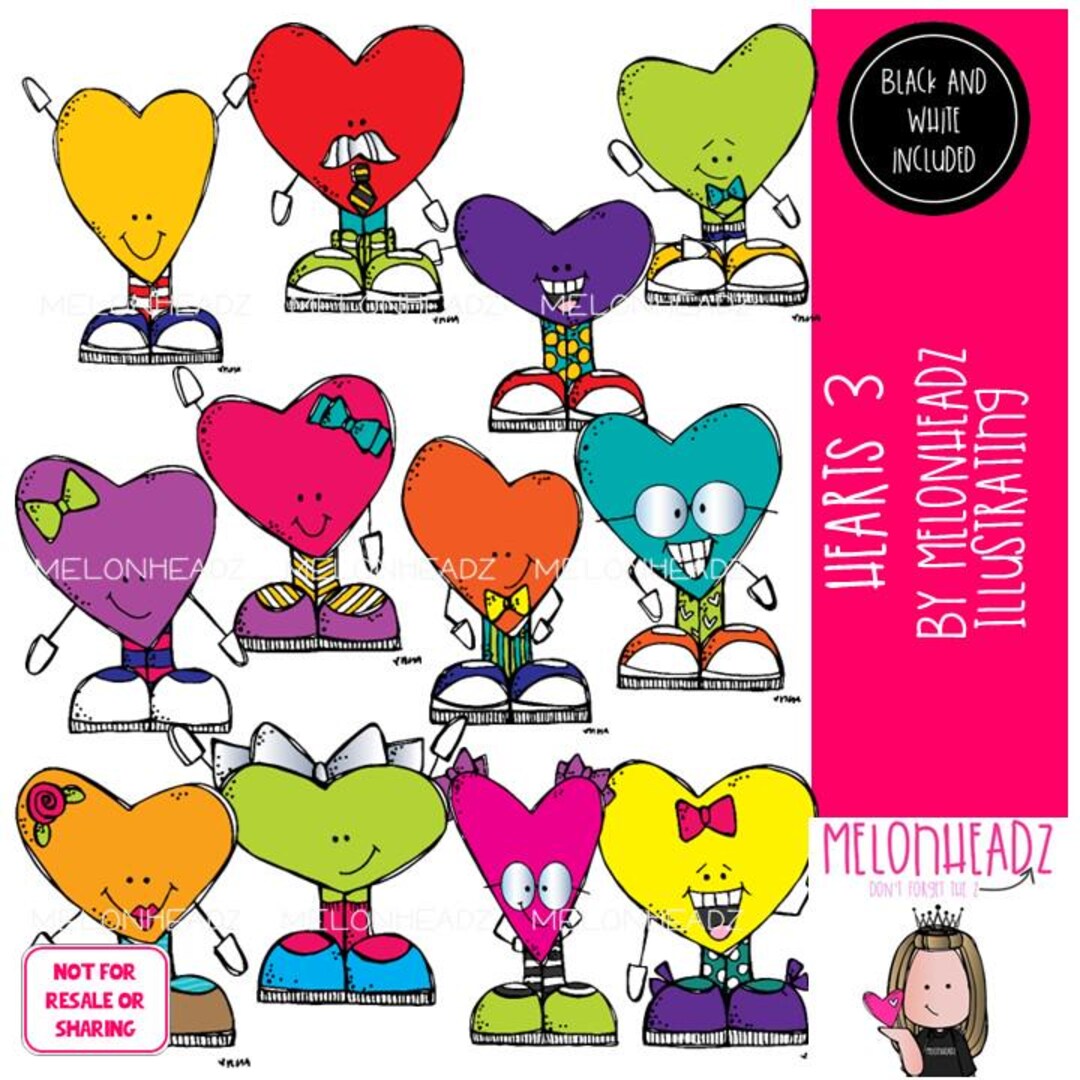 Heart Clip Art - Set 3 - COMBO PACK - Etsy