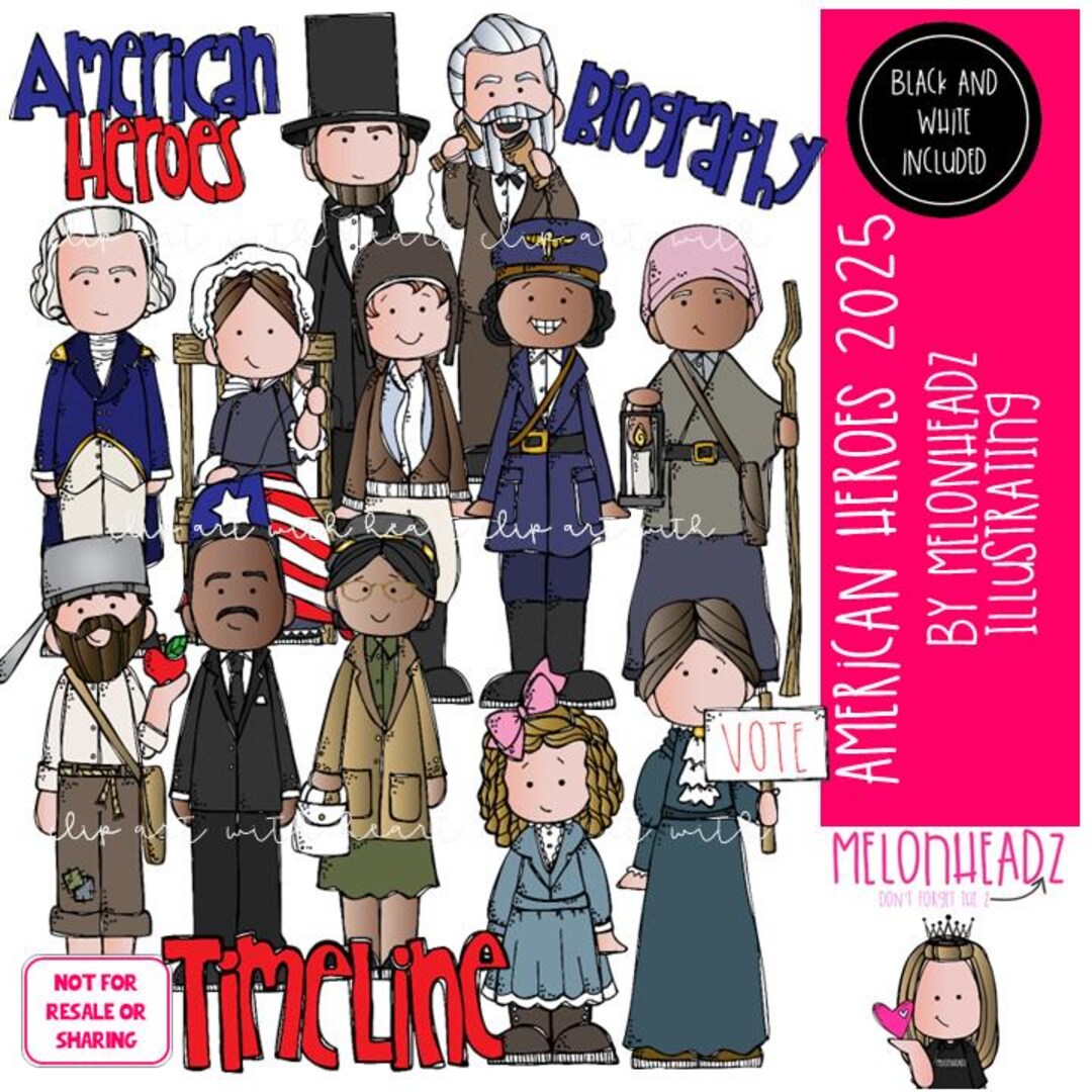American Heroes Clip Art 1 2025, Historical Figures Clip Art COMBO PACK ...