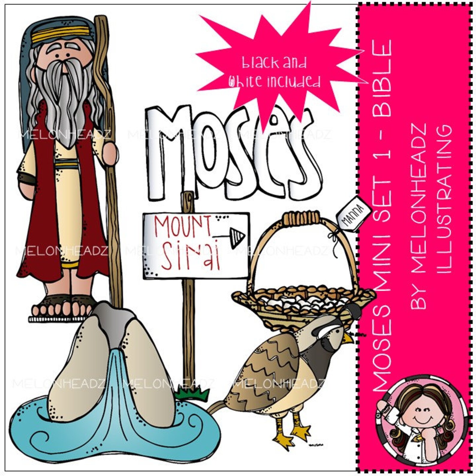 Moses Clip Art Set 1 Bible Mini - Etsy