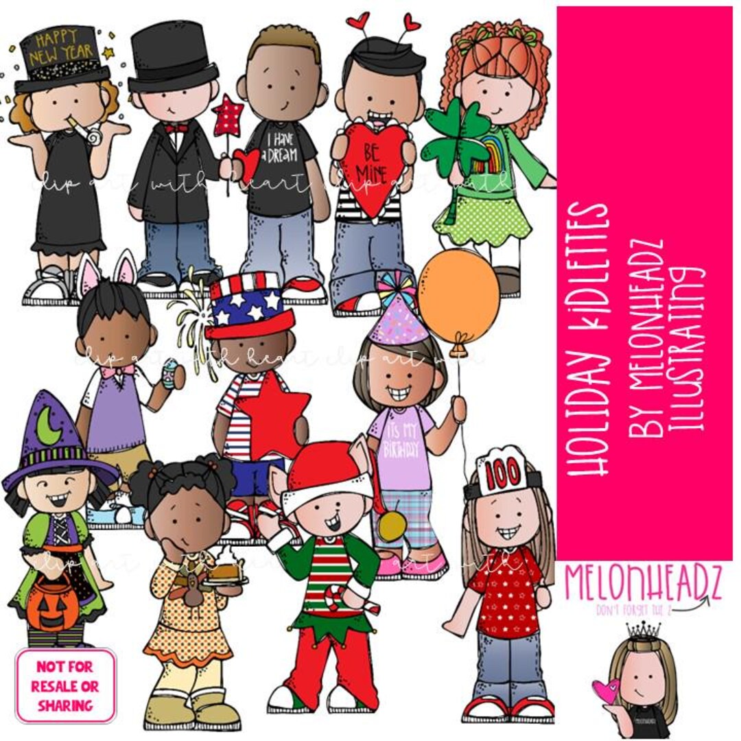 Holiday Kidlettes Clip Art, Costume Clip Art, Birthday Clip Art, Digi ...