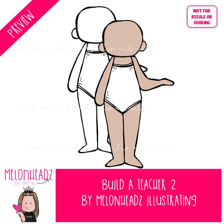 Build a Teacher 2 Clip Art, Me, Bodies COMBO PACK - Etsy
