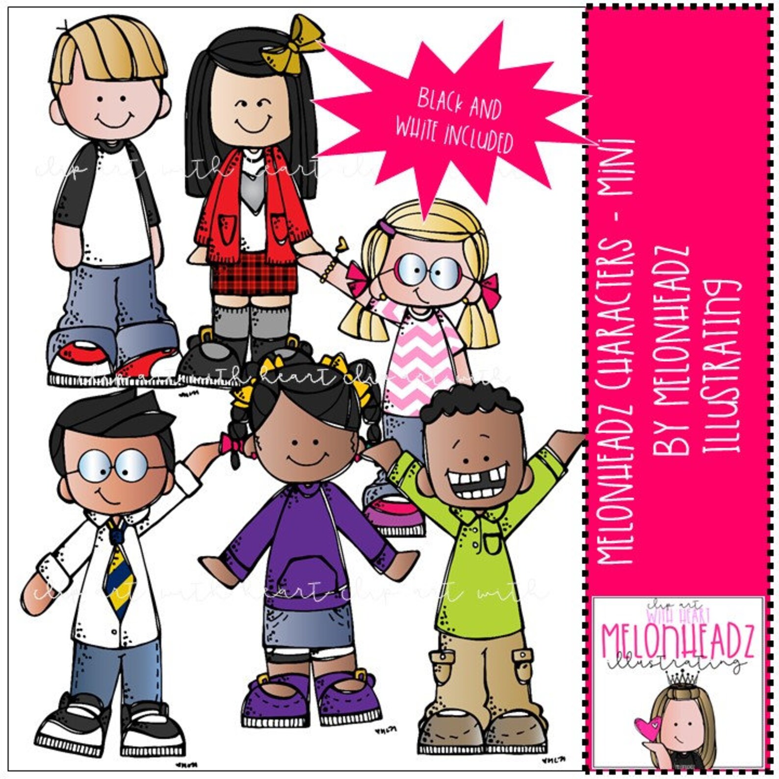 Melonheadz Characters clip art Mini - Etsy España