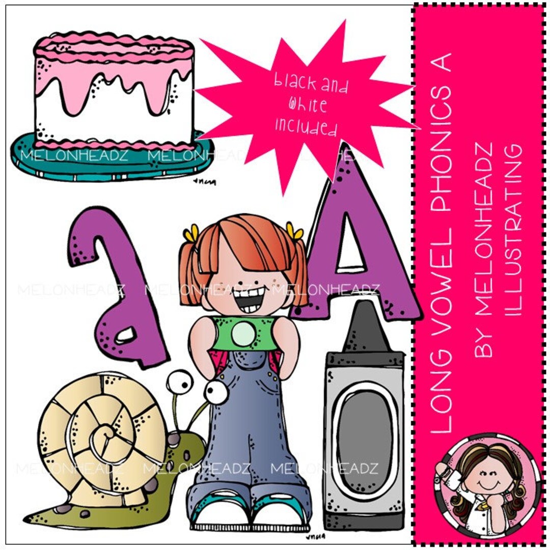 Long Vowel Phonics Clip Art - A - Mini - Etsy