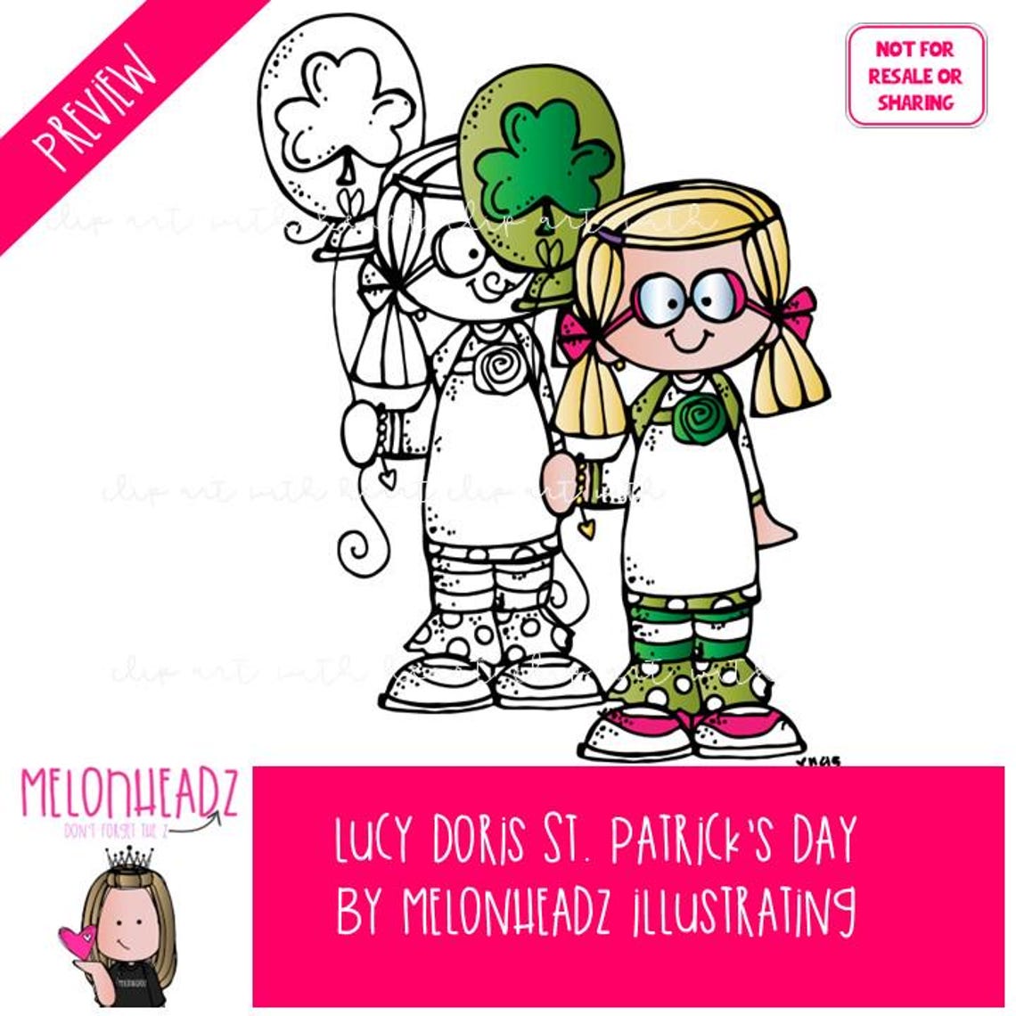 St. Patrick's Day Clip Art, Lucy Doris Clip Art COMBO PACK - Etsy