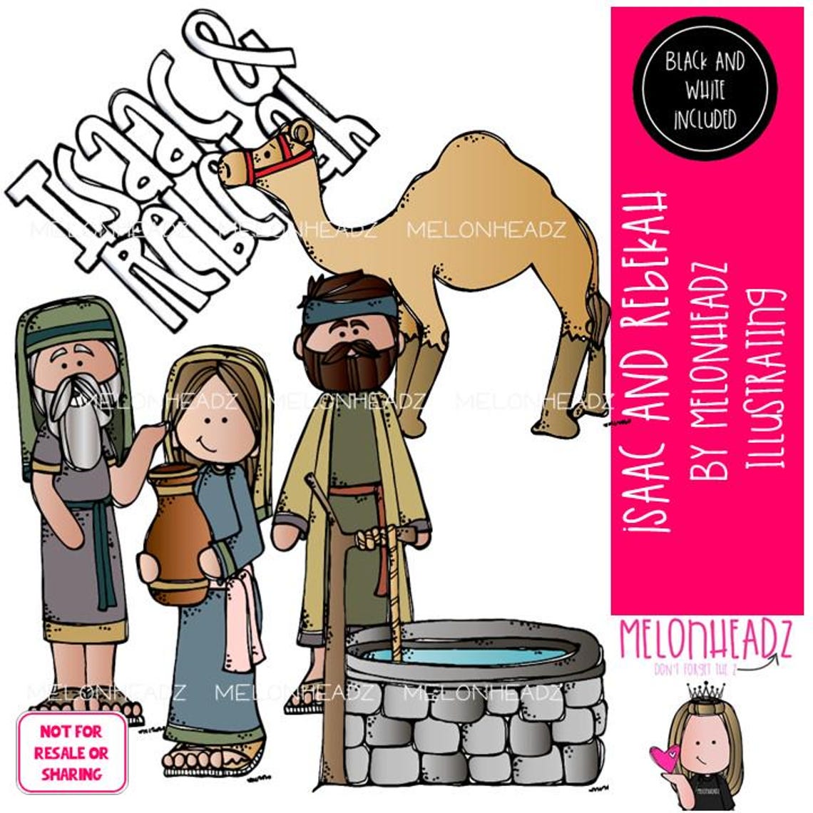 Isaac and Rebekah Clip Art, Bible Mini - Etsy