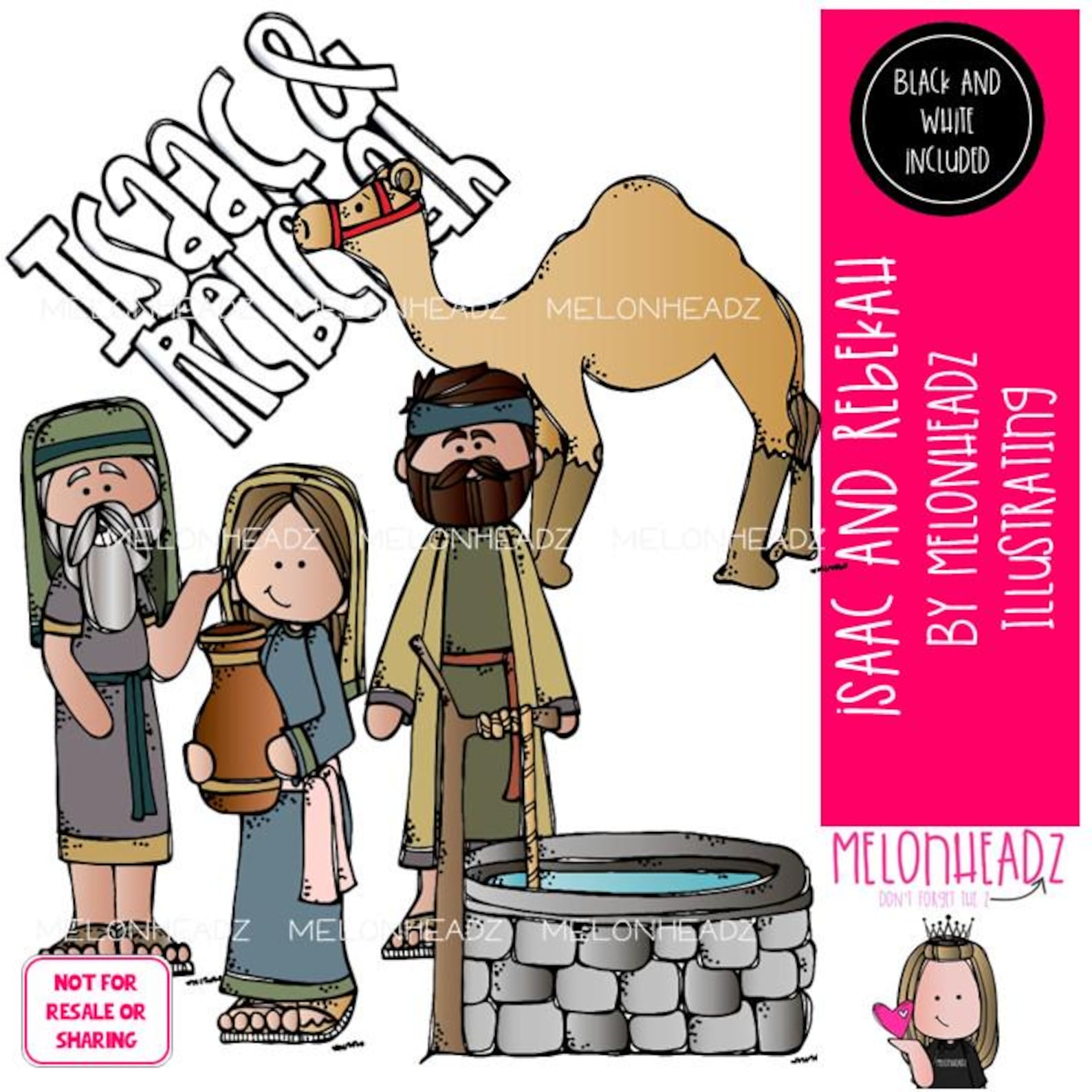Isaac and Rebekah Clip Art, Bible Mini - Etsy