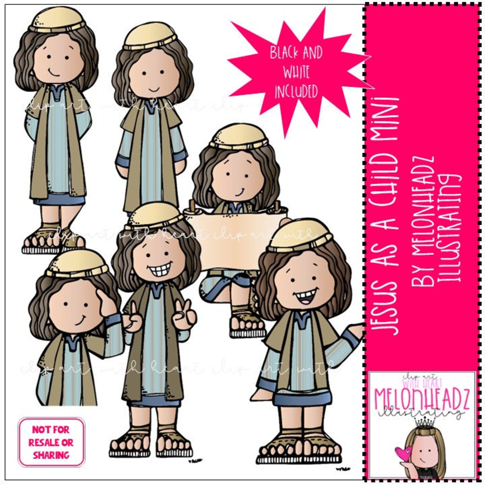 Jesus as a Child Clip Art Mini Bible - Etsy