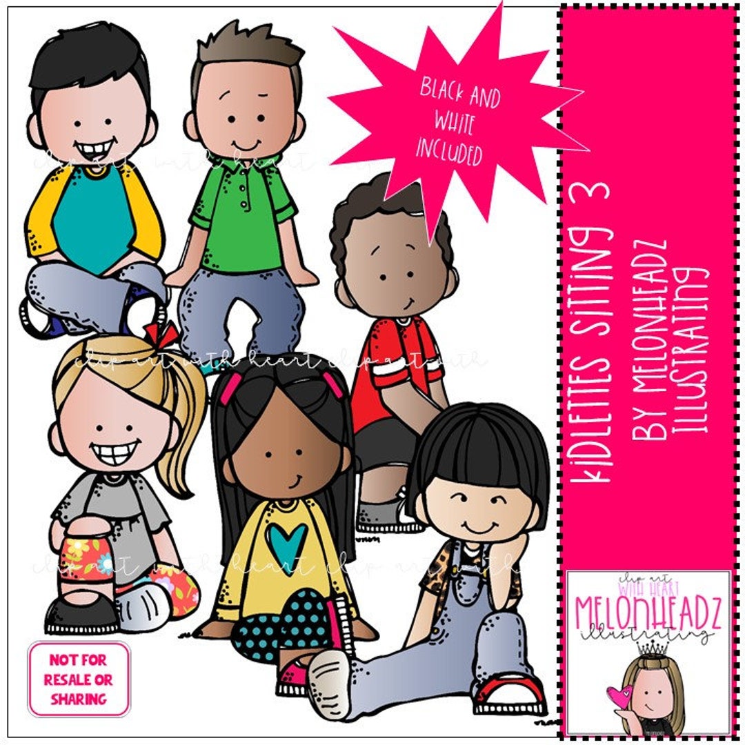 Kidlettes Clip Art - Sitting - Set 3 - Etsy