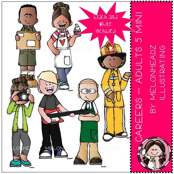 Career clip art Adults Mini Set 5 de Melonheadz | Etsy