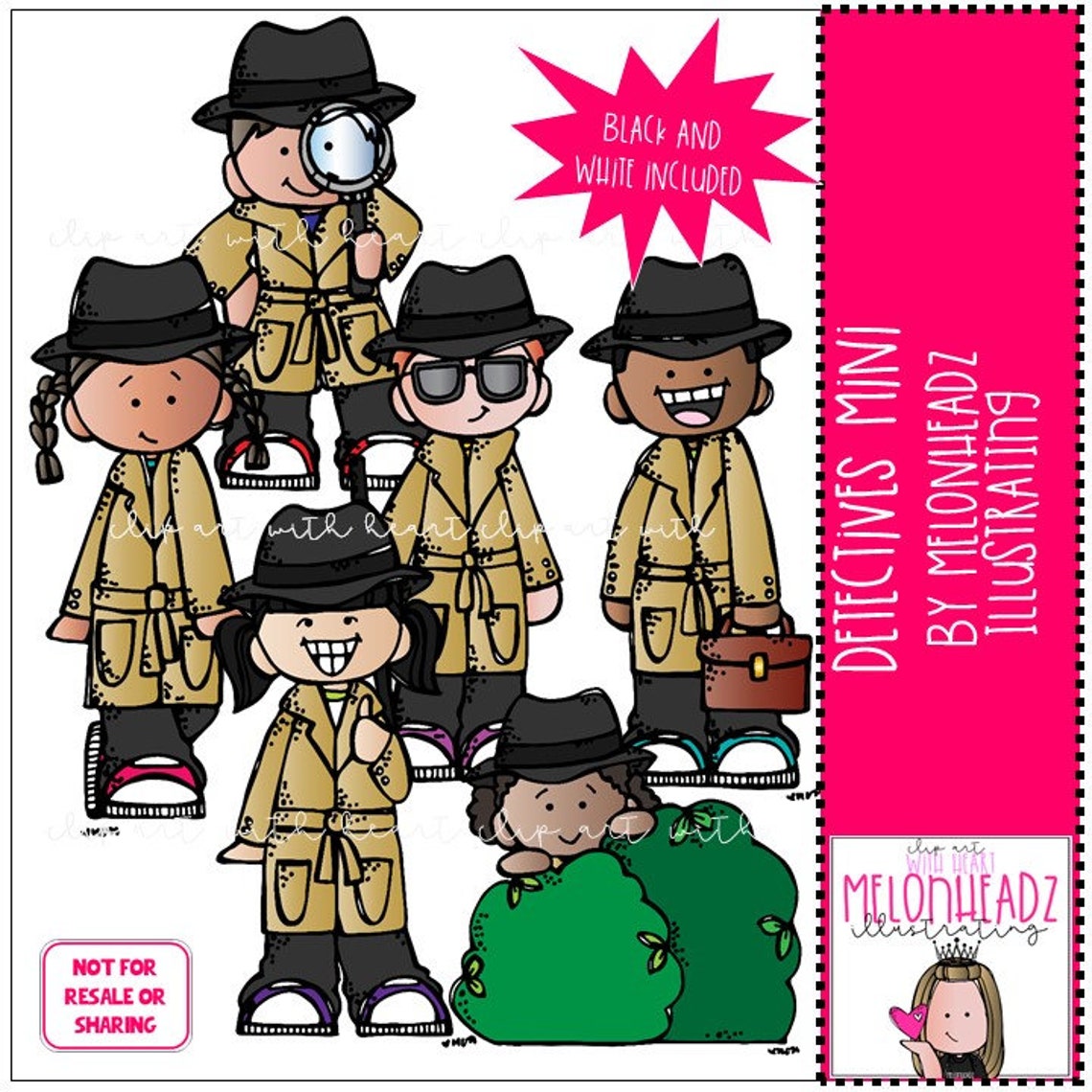 Detectives Clip Art Mini - Etsy