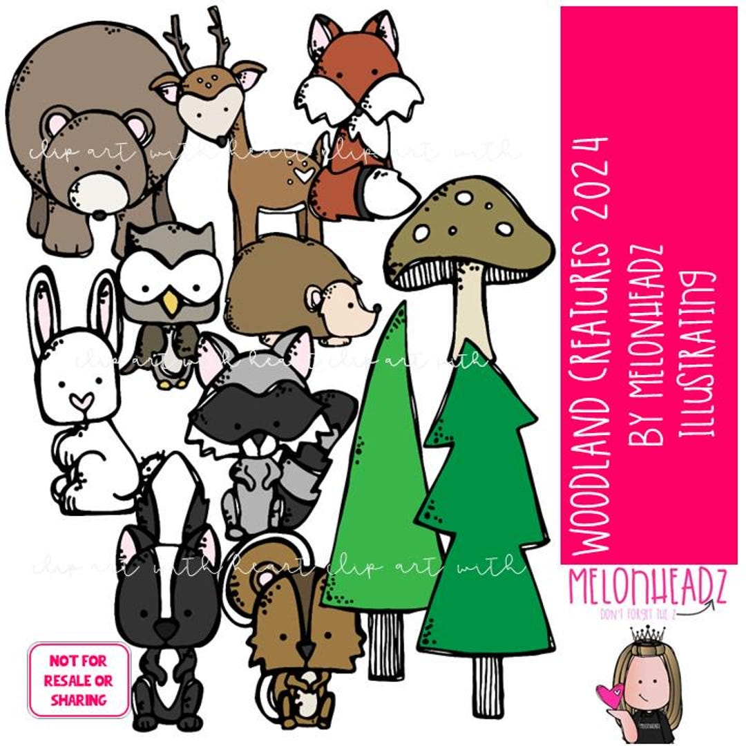 Woodland Creatures Clip Art 2024, Forest Animals Clip Art COLORED ...