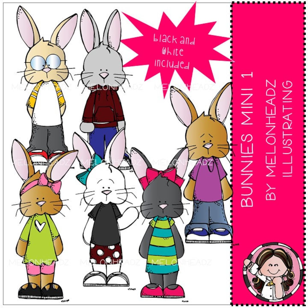 Bunnies Clip Art - Set 1 - Mini - Etsy