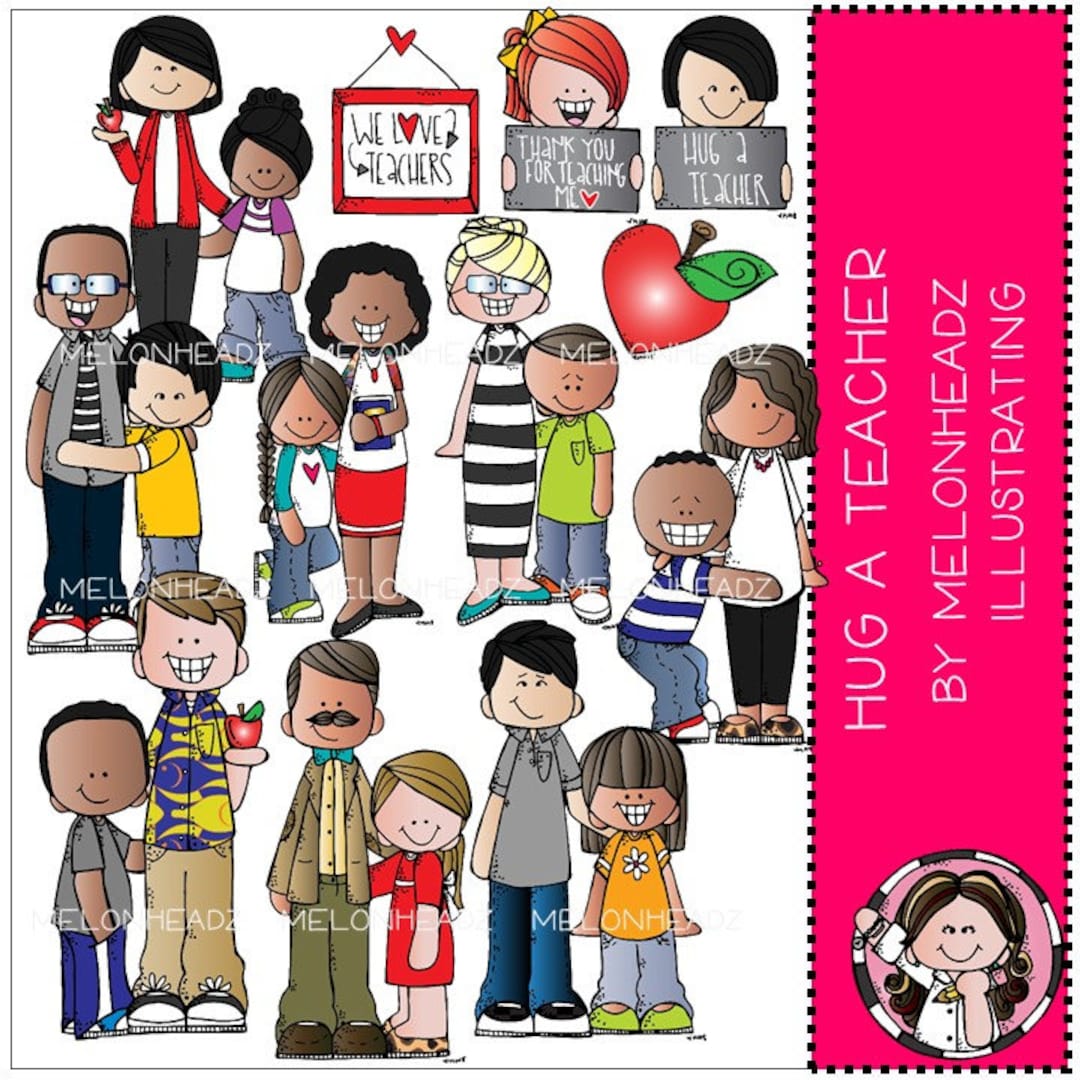 Eine Lehrer-ClipArt von Melonheadz umarmen - Etsy Schweiz