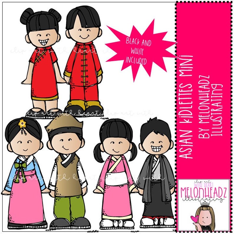 Asian Kidlettes Clip Art Mini | Etsy