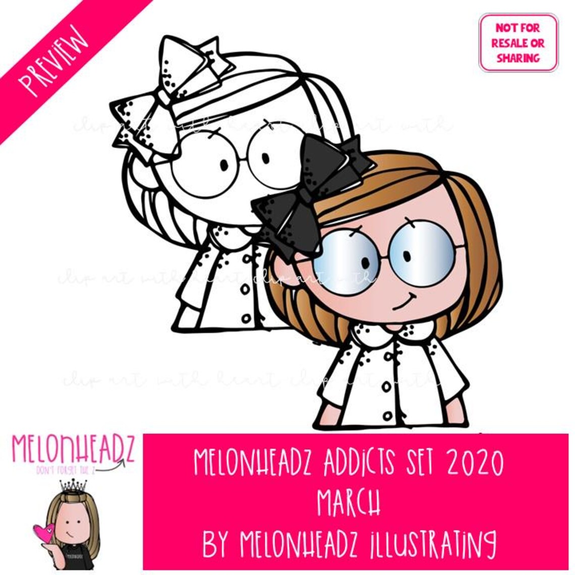 Melonheadz Addicts Clip Art - March 2020 Set - by Melonheadz Clipart - Etsy