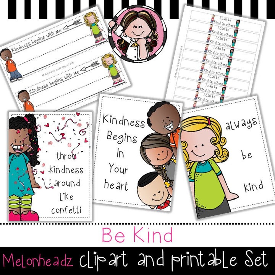 Be Kind Clip Art and Printable Set - Etsy