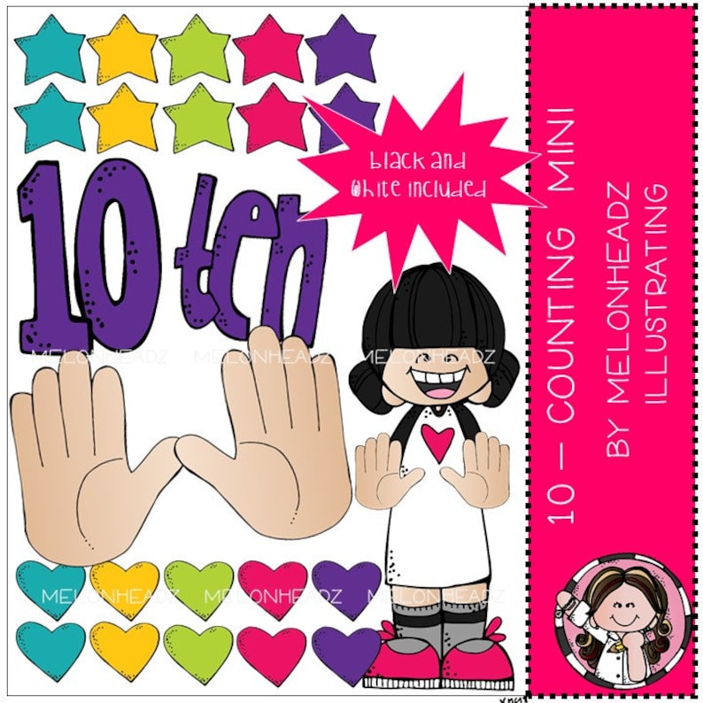 10 Counting clip art Mini | Etsy