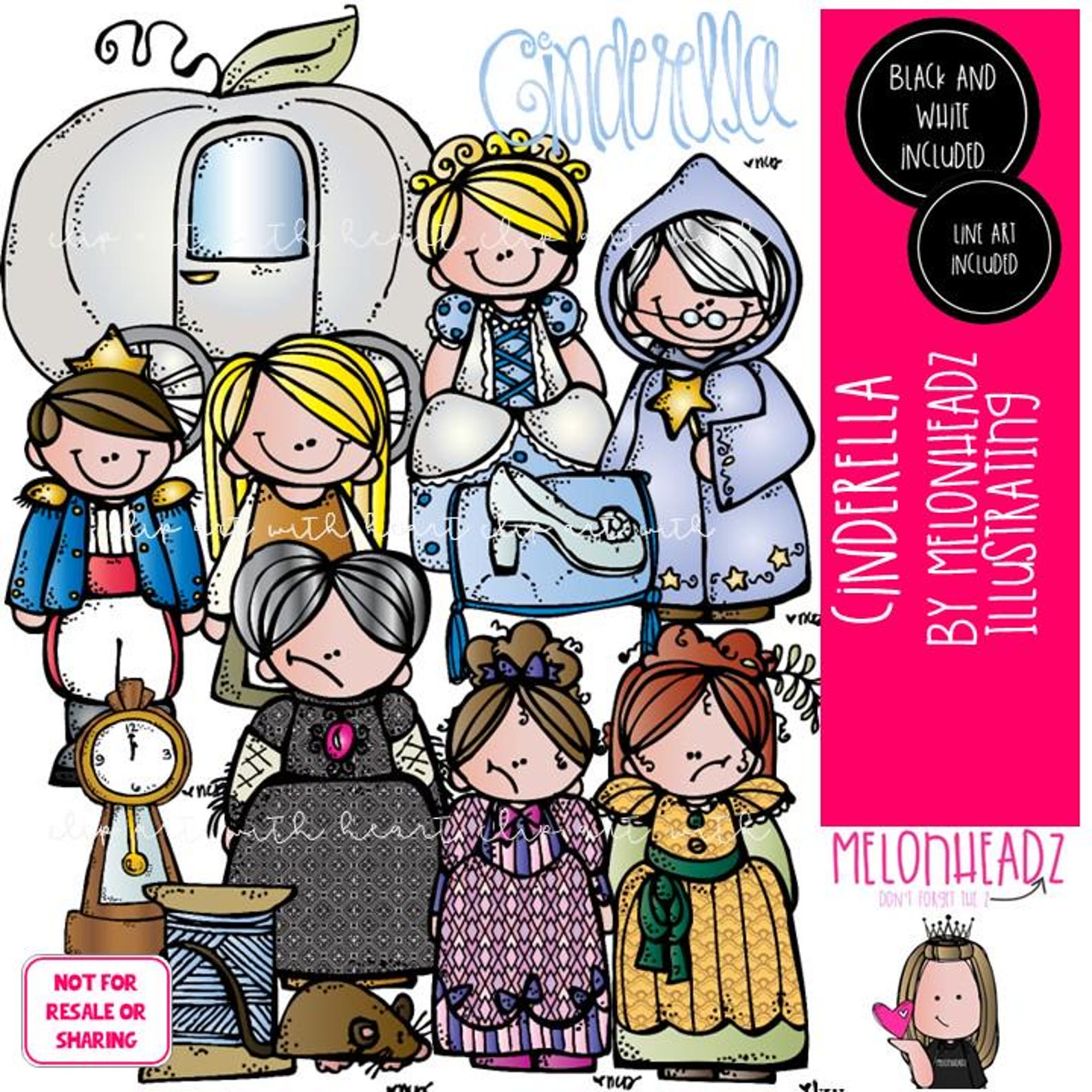 Cinderella Clip Art, Princess, Literature, Book Companion Combo Pack - Etsy