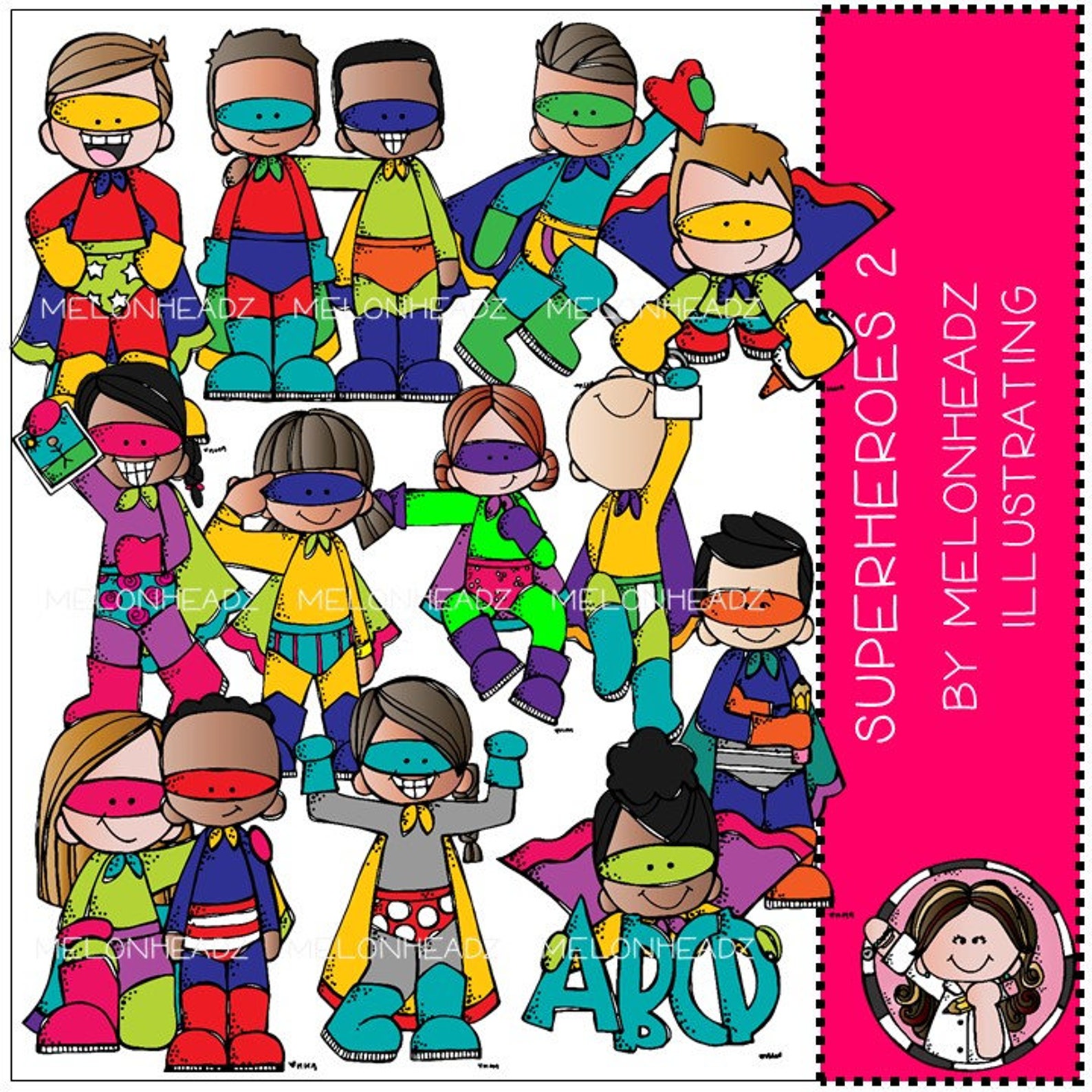 Superhero Clip Art Set 2 COMBO PACK - Etsy