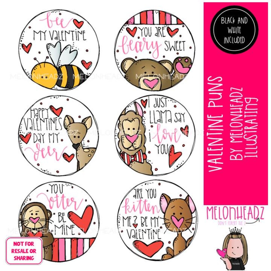 Valentine Puns Clip Art, Holiday Clip Art, Valentine's Day Clip Art ...