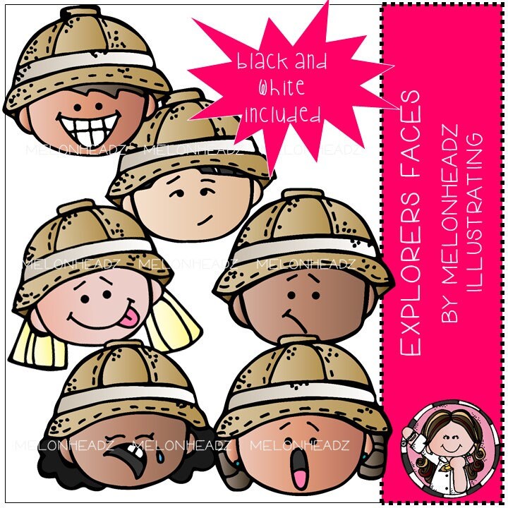 Explorers Clip Art Faces Mini - Etsy