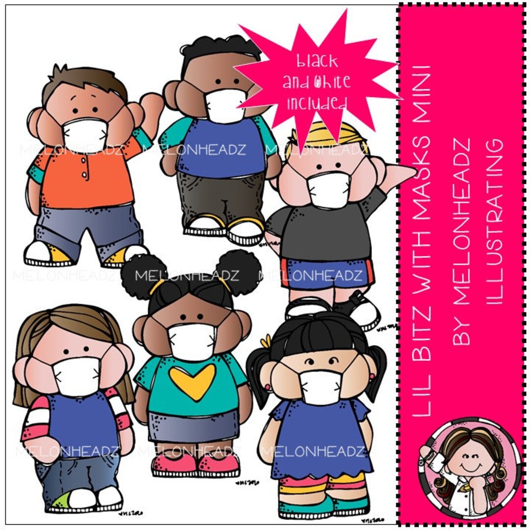 Lil Bitz Clip Art With Masks Mini - Etsy