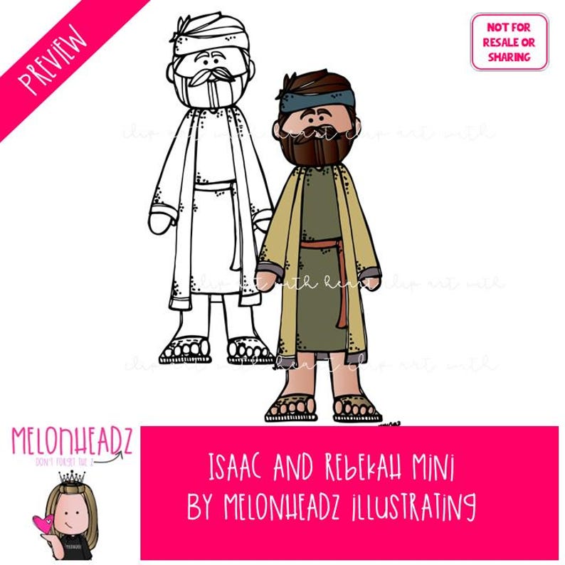 Isaac and Rebekah Clip Art, Bible Mini - Etsy