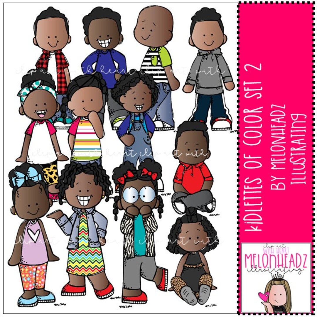 Kidlettes of Color Clip Art - Set 2 - Etsy